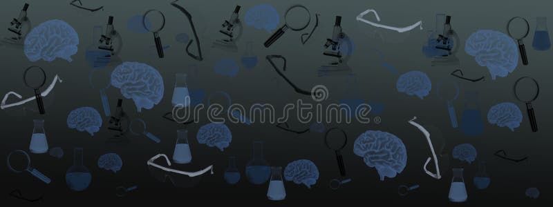 The Concept of the Brain. Laboratory, Glasses, Microscope, Flask, Tests ...