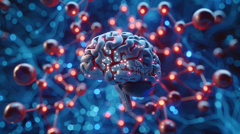 Concept of Brain Neurons and Neurotransmitter Exchange Stock Photo ...