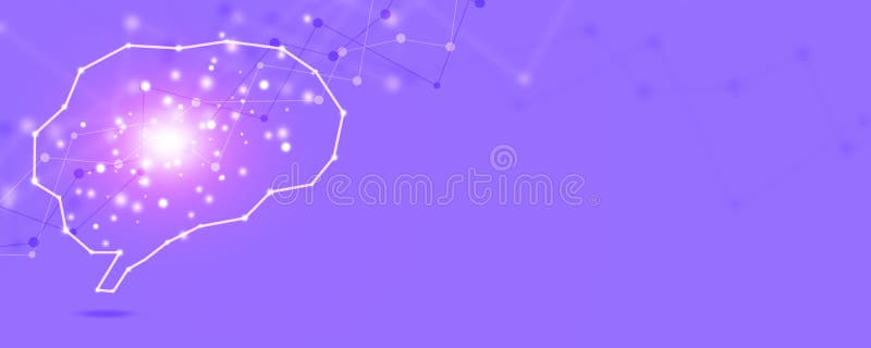 Concept brain shape banner stock illustration. Illustration of wireless ...