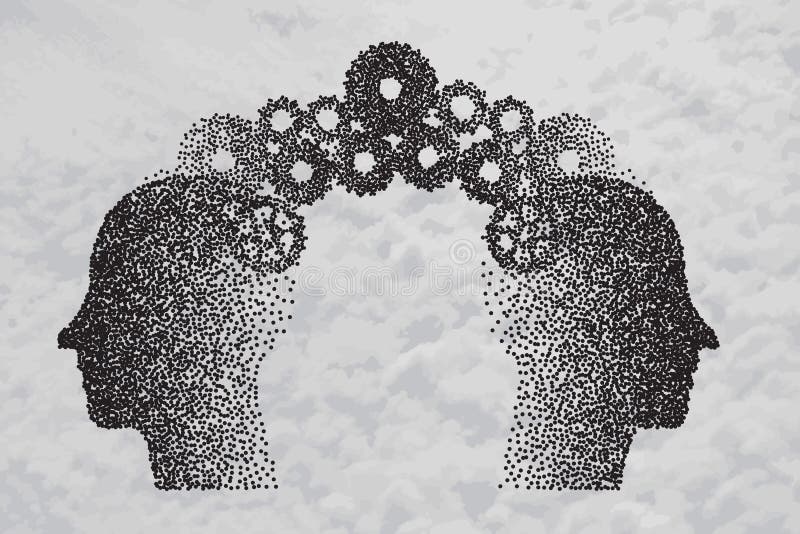 Concept of Brain Storming, Knowledge Sharing between To People Head ...