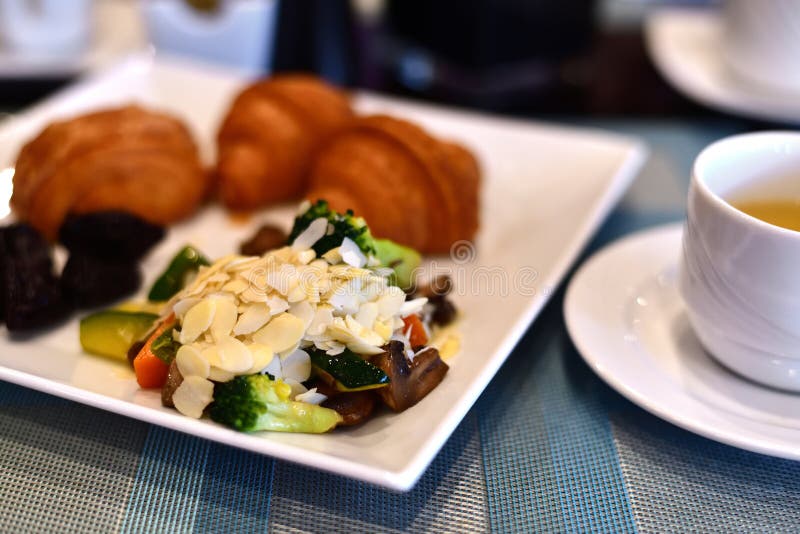 Concept of Breakfast for All Inclusive Program at Resort Stock Photo ...