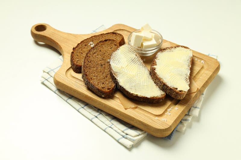 Concept of Breakfast, Eat Food with Butter Stock Image - Image of board ...