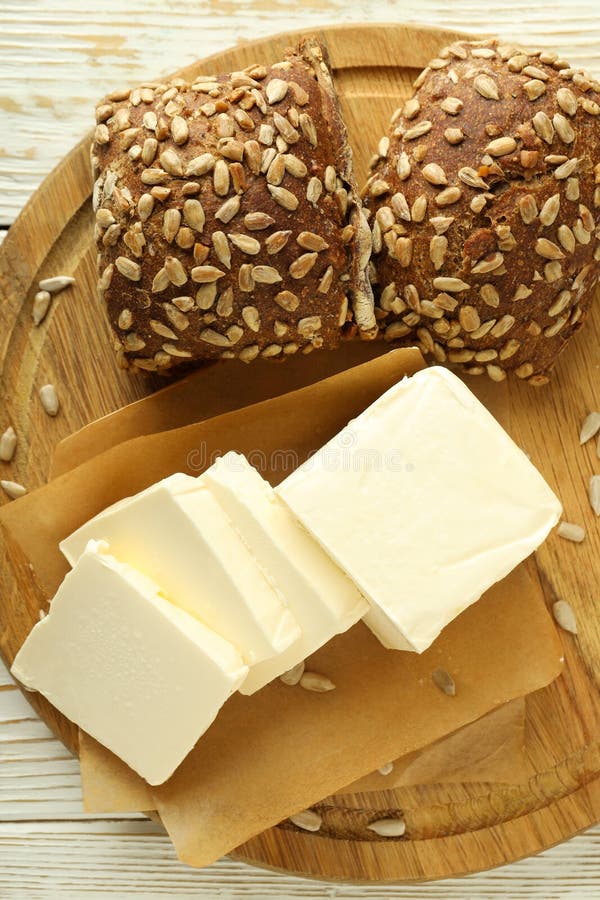 Concept of Breakfast, Eat Food with Butter Stock Photo - Image of white ...