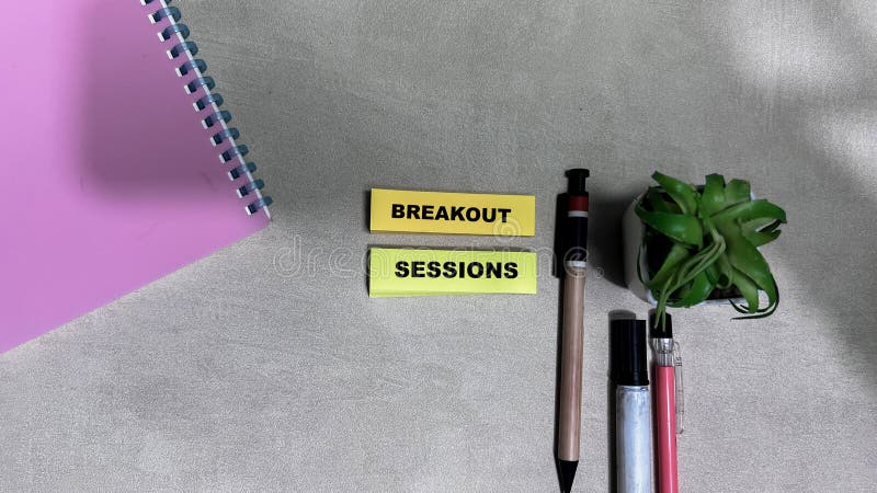 Concept of Breakout Sessions Write on Sticky Notes Isolated on Wooden ...