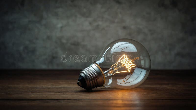 The Concept of a Bright Idea with a Light Bulb. Stock Illustration ...