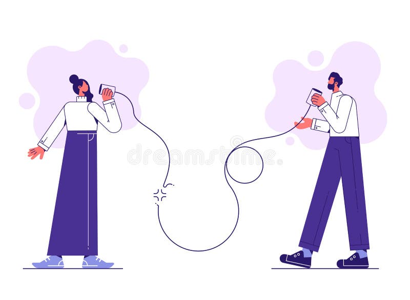 Concept of Broken Communication or Disconnected Business Stock Vector ...