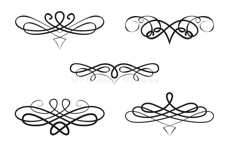 Monograms and Swirl Elements Stock Vector - Illustration of baroque ...