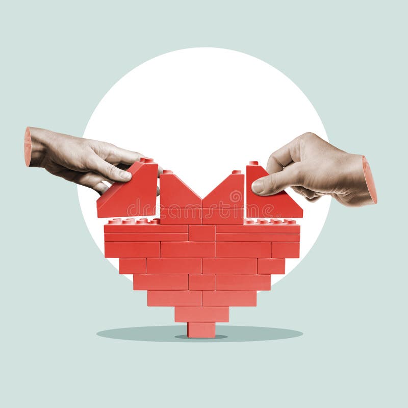 Concept of Build Relationship. Art Collage. Stock Image - Image of ...