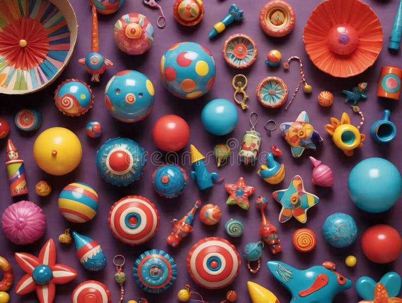 A Bunch of Colorfully Painted Objects. Generative AI Stock Illustration ...