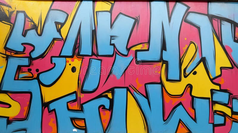 A Bunch of Graffiti on the Side of a Building. Generative AI Stock ...