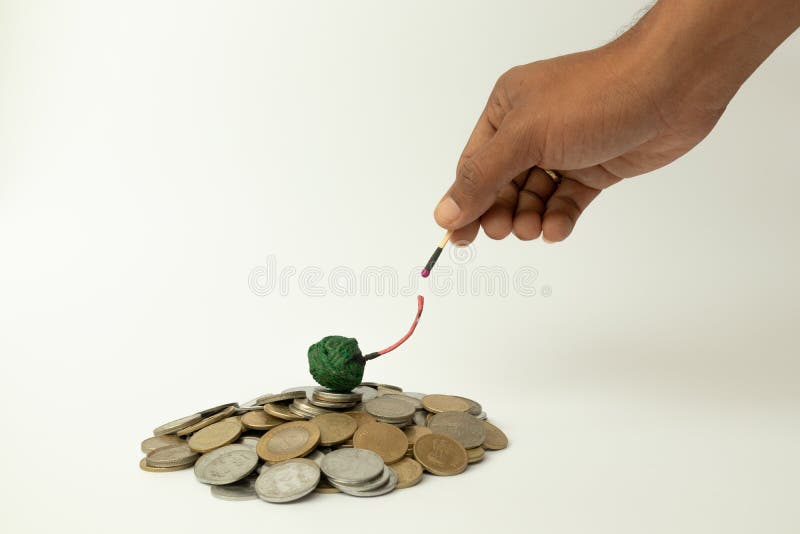 Fireworks or Firecrackers Bursting in Festival. Stock Image - Image of ...