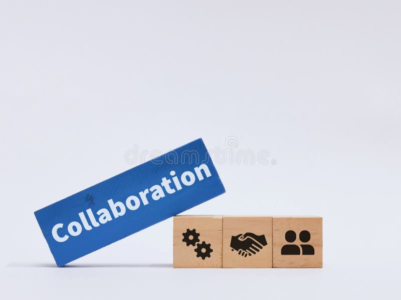 Concept of Business Collaboration on Wooden Blocks. Stock Photo - Image ...