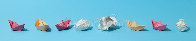 Concept of Business Competition with Paper Boats Stock Image - Image of ...