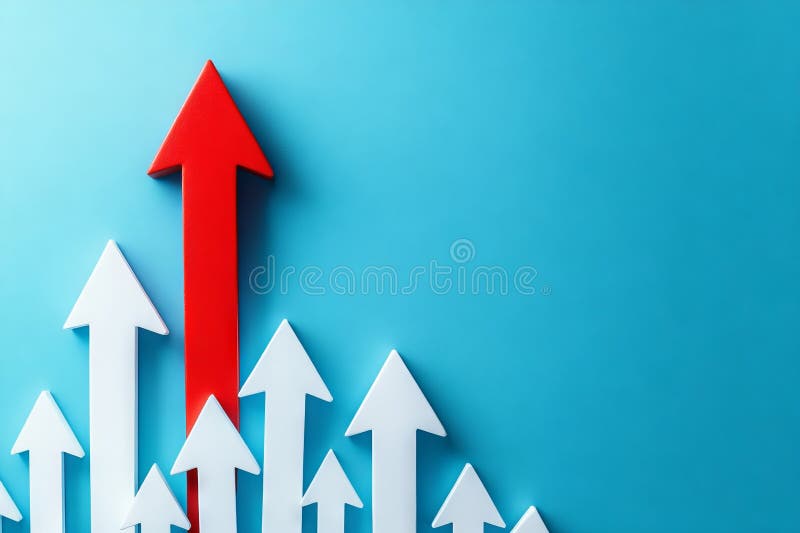 The Concept of Business Competition, with a Red Arrow Taking the Lead ...