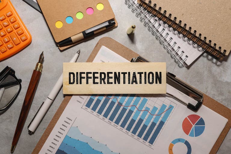 The Concept of Business and Development. Text Differentiation Stock ...