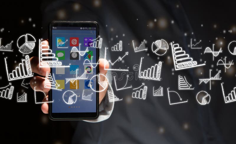 Concept of Business with Icons All Around - Technology and Device ...