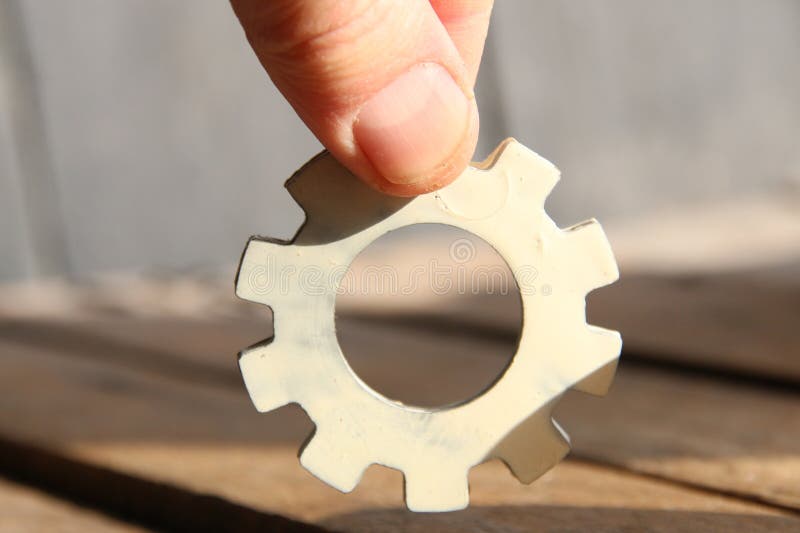 Concept Business Idea. Hand Holding a Gear Stock Image - Image of ...