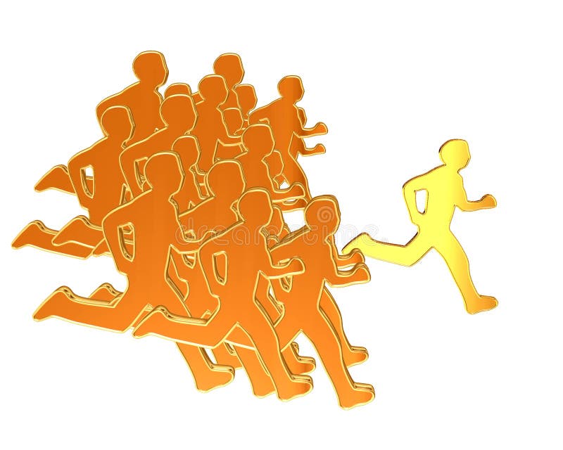 Concept Business Man Running on a White Background Stock Illustration ...