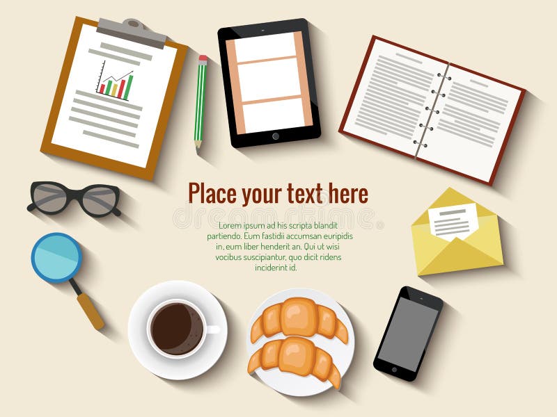 Concept of Business Meeting Coffee Break with Digital Tablet ...