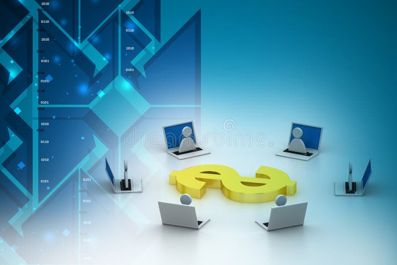 Concept of Business Network with Dollar Sign Stock Illustration ...