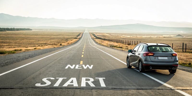 Start Line on Highway for Business Strategy Stock Illustration ...
