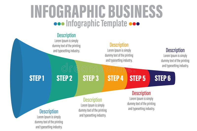 Concept Business Process with 6 Steps 6 Successive Steps. Three ...