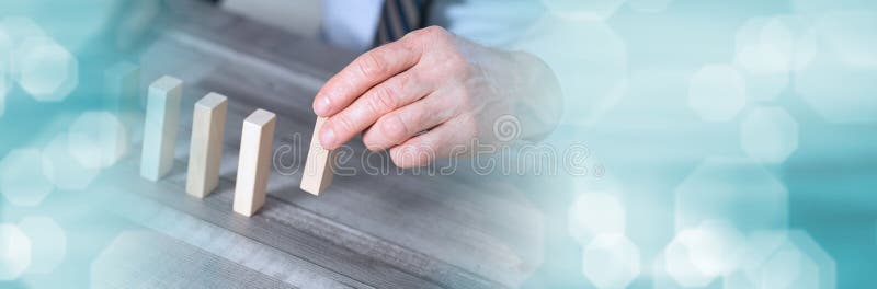 Concept of Business Progress with Wood Blocks. Panoramic Banner Stock ...