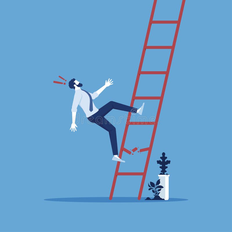 Man Falling Ladder Work Stock Illustrations – 160 Man Falling Ladder ...