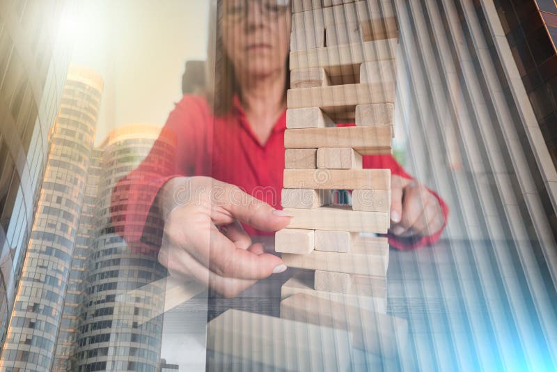 Concept of Business Risk Multiple Exposure Stock Photo - Image of hand ...