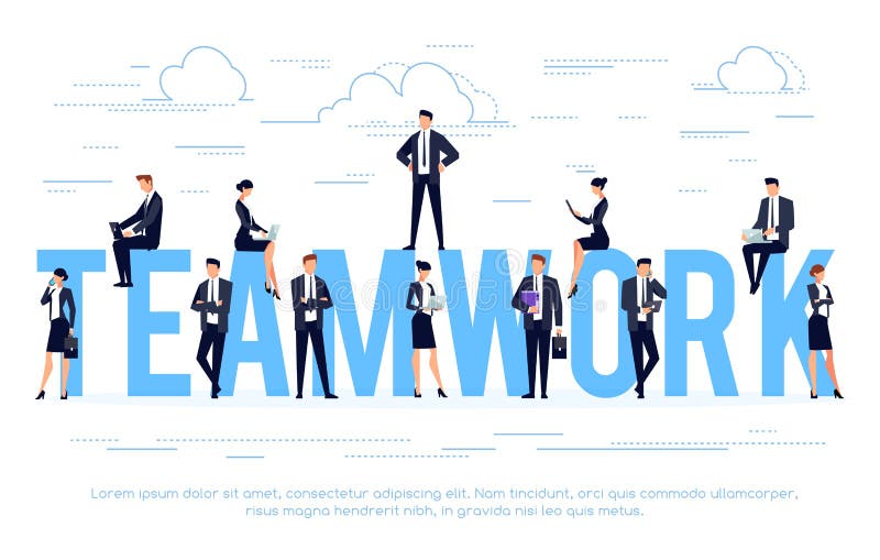 Concept of a Business Team in a Flat Style. Stock Vector - Illustration ...