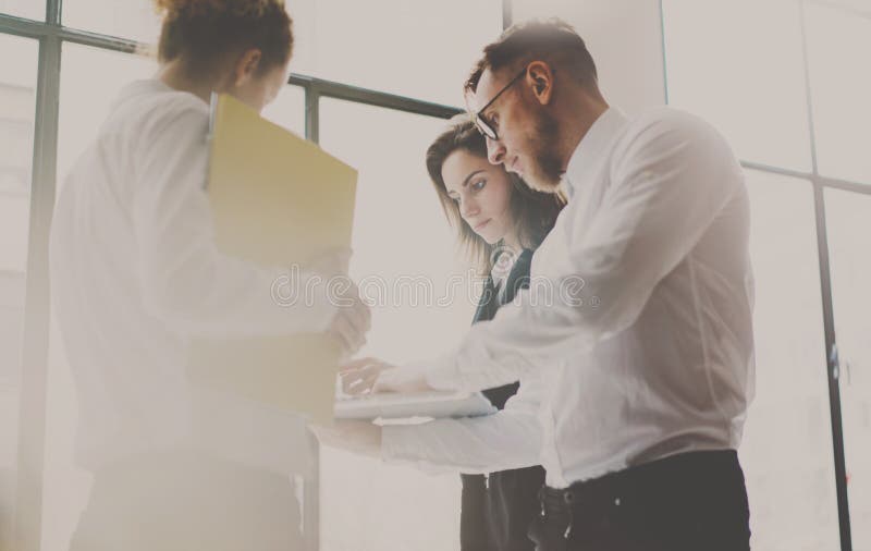 Concept of Business Team at Working Process.Young Professionals Work ...