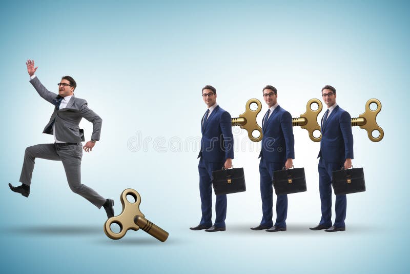 Concept of Businessman Escaping from Office Routine Stock Photo - Image ...