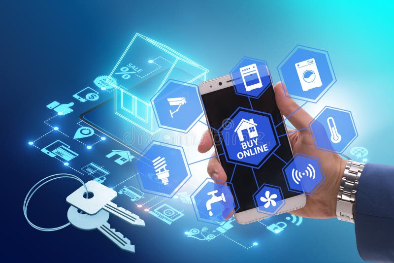 Concept of Buying Real Estate Over Internet Stock Photo - Image of ...