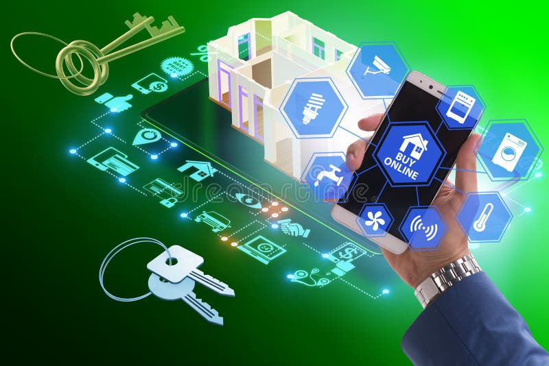 Concept of Buying Real Estate Over Internet Stock Photo - Image of ...