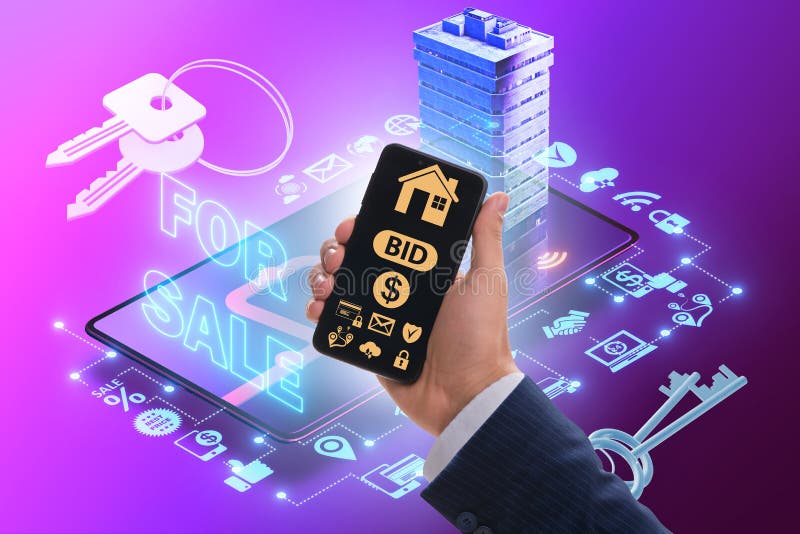 Concept of Buying Real Estate Over Internet Stock Image - Image of ...