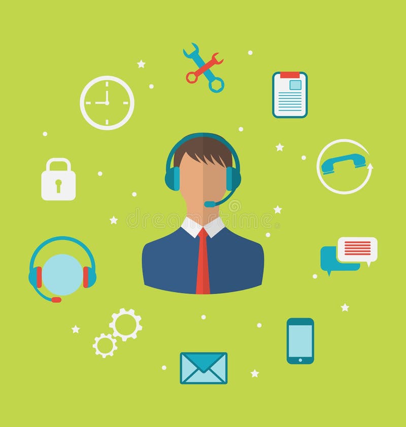 Concept of Call Center with Operator Man in Headset , Helpdesk S Stock ...