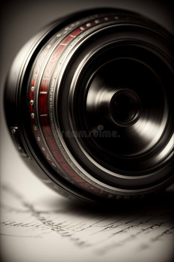 A Camera Lens Sitting on Top of a Piece of Paper. Generative AI Stock ...