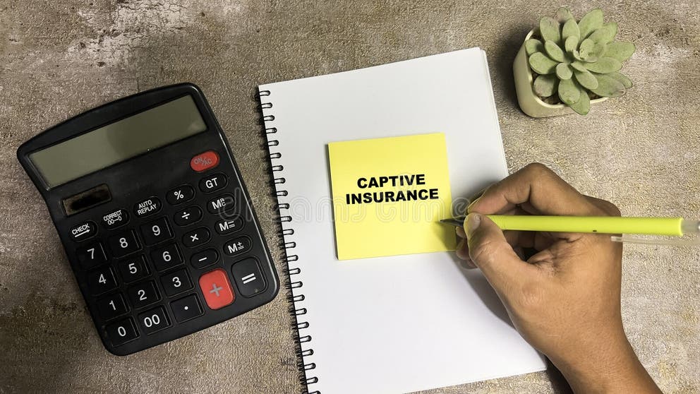 Concept of Captive Insurance Write on Sticky Notes Isolated on Wooden ...