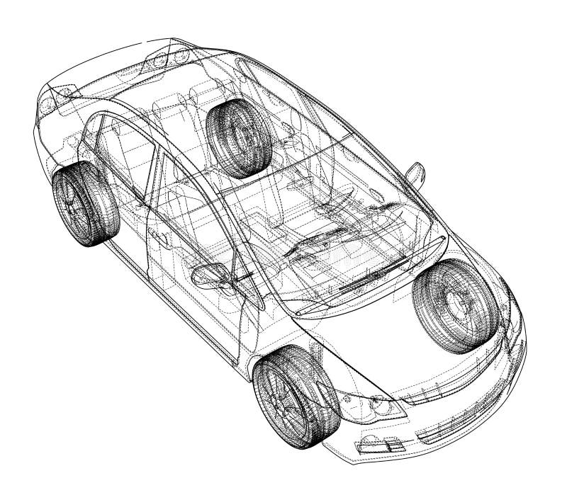 Concept car blueprint stock illustration. Illustration of vehicle ...