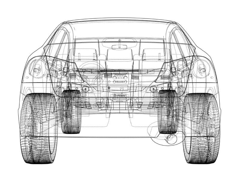 Concept car blueprint stock illustration. Illustration of simple ...