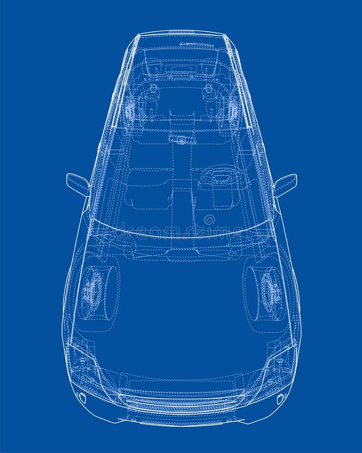 Concept car blueprint stock illustration. Illustration of engineering ...
