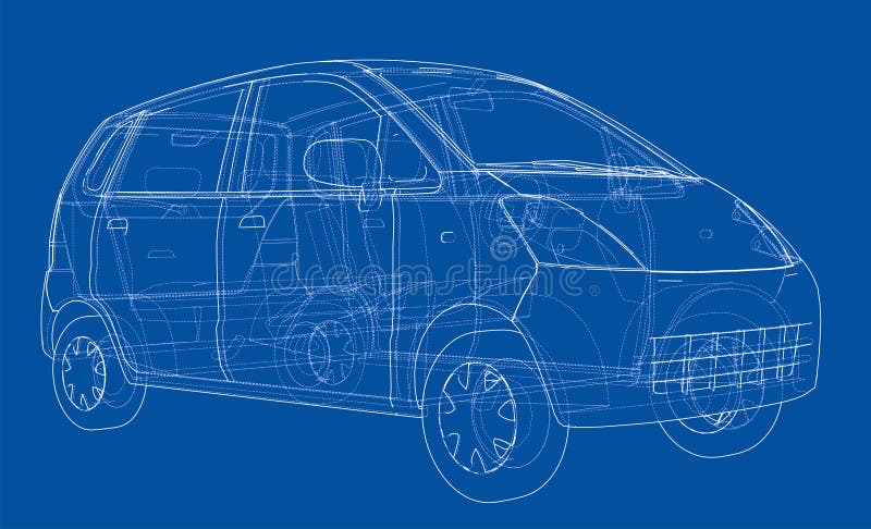 Concept car blueprint stock illustration. Illustration of technical ...