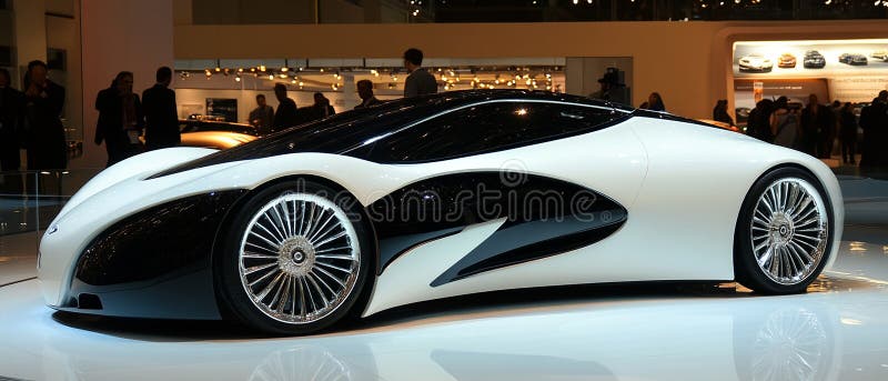 Concept Car Displayed at an Auto Expo Stock Illustration - Illustration ...
