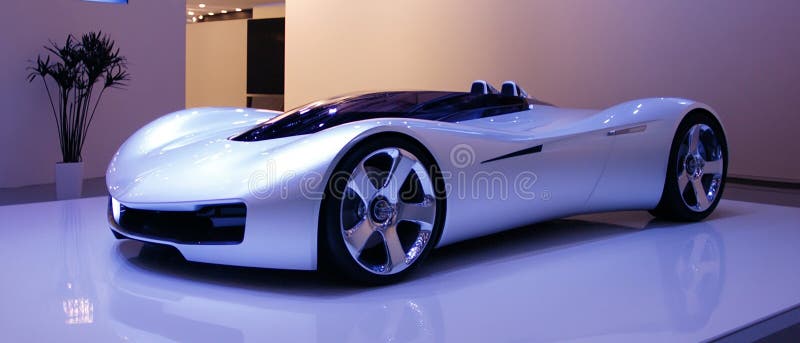 Concept Car Displayed at an Auto Expo Stock Illustration - Illustration ...
