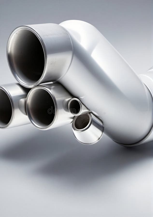 Car Exhaust Pipe Isolated on a White Background. Generative AI Stock ...