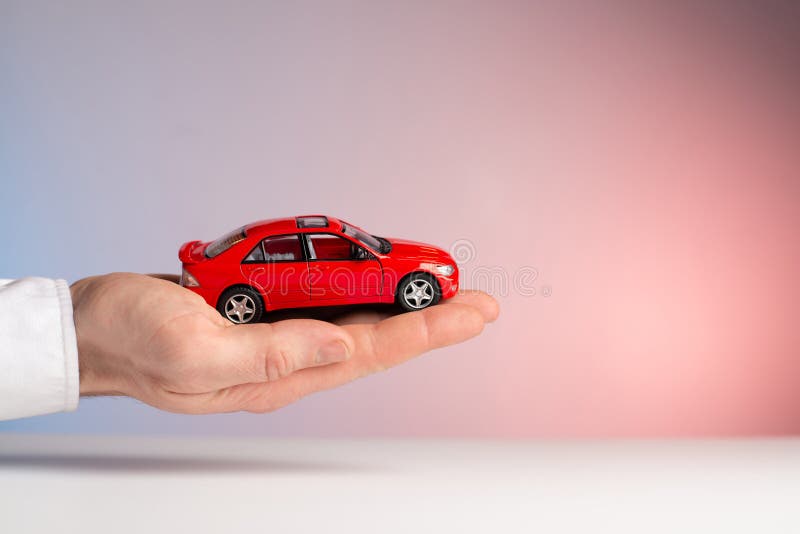 Concept : Car Insurance Red Car Accident in Hand Stock Photo - Image of ...