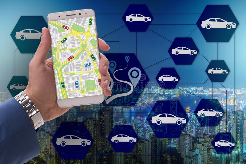 The Concept of Car Ordering Online Stock Photo - Image of pooling ...