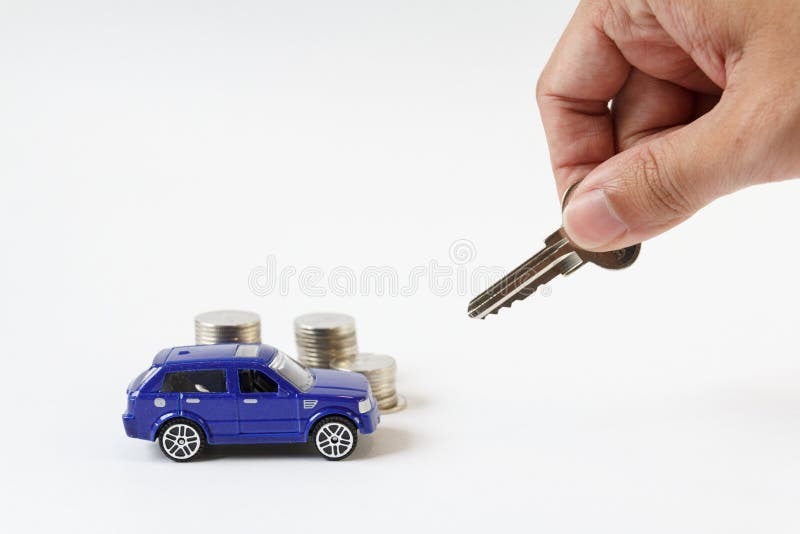 Concept for Car and Security , the Toy Blue Car and Key for Security ...