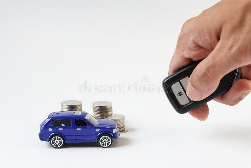 Concept for Car and Security , the Toy Blue Car and Key for Security ...