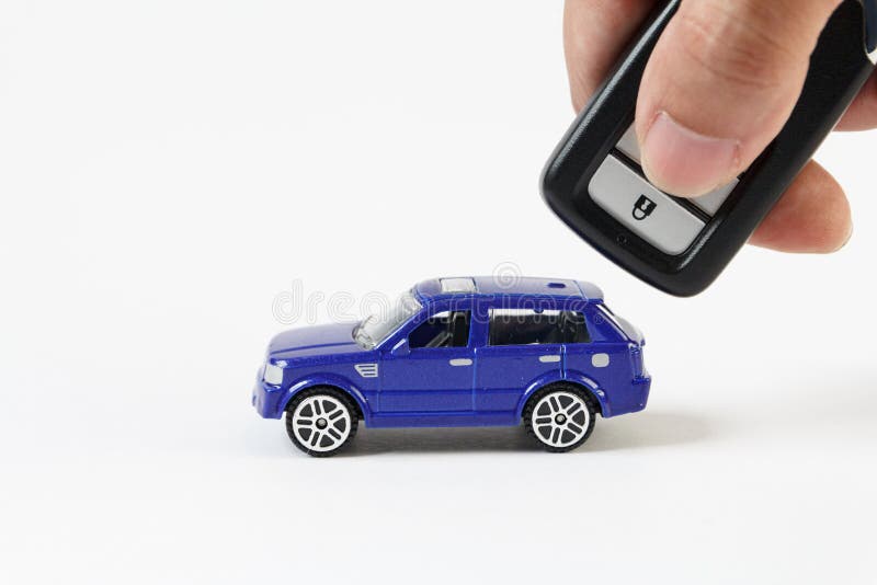 Concept for Car and Security , the Toy Blue Car and Key for Security ...